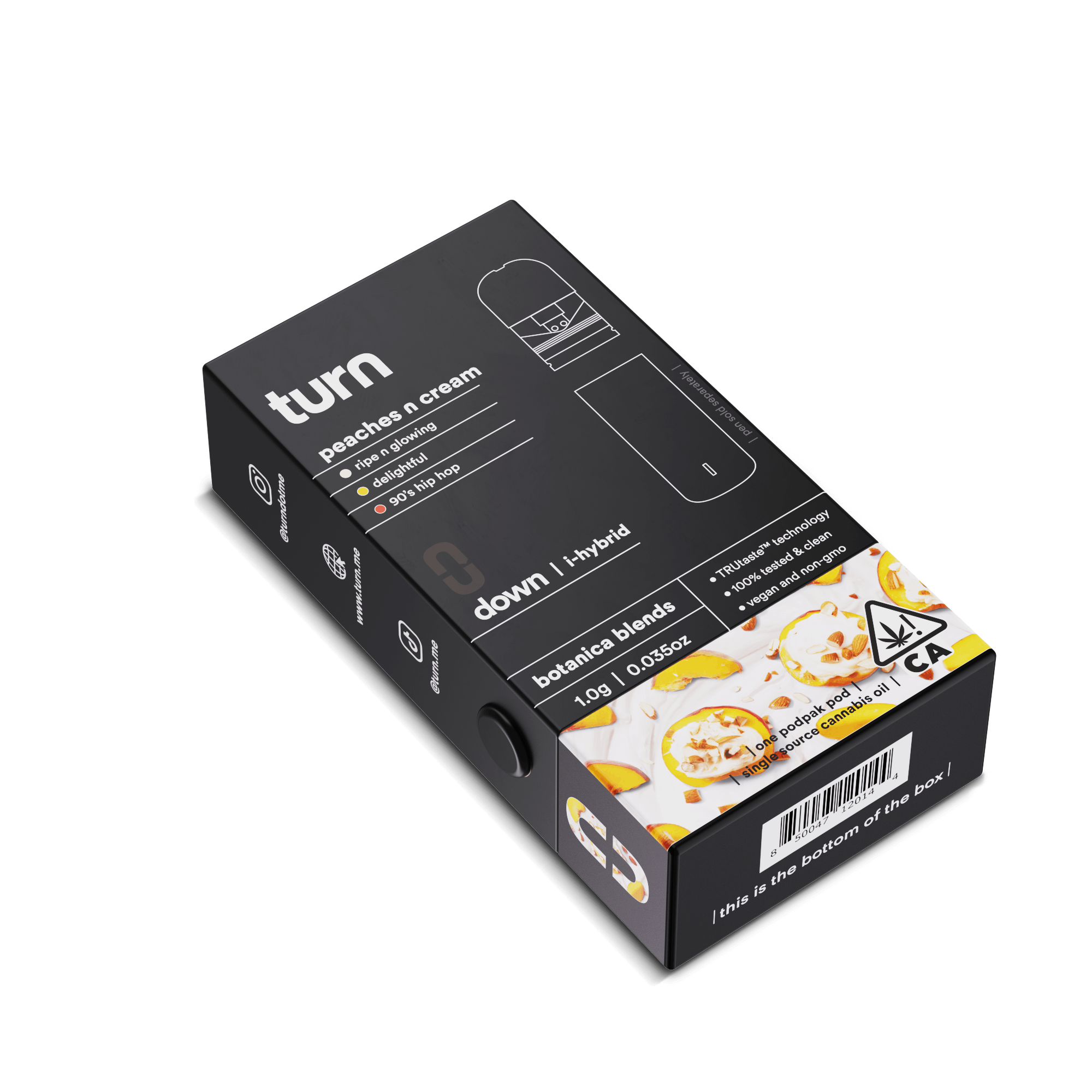 PEACHES N CREAM TURN | PODPAK POD | LIVE RESIN 1.0G | Vape Cart : turn