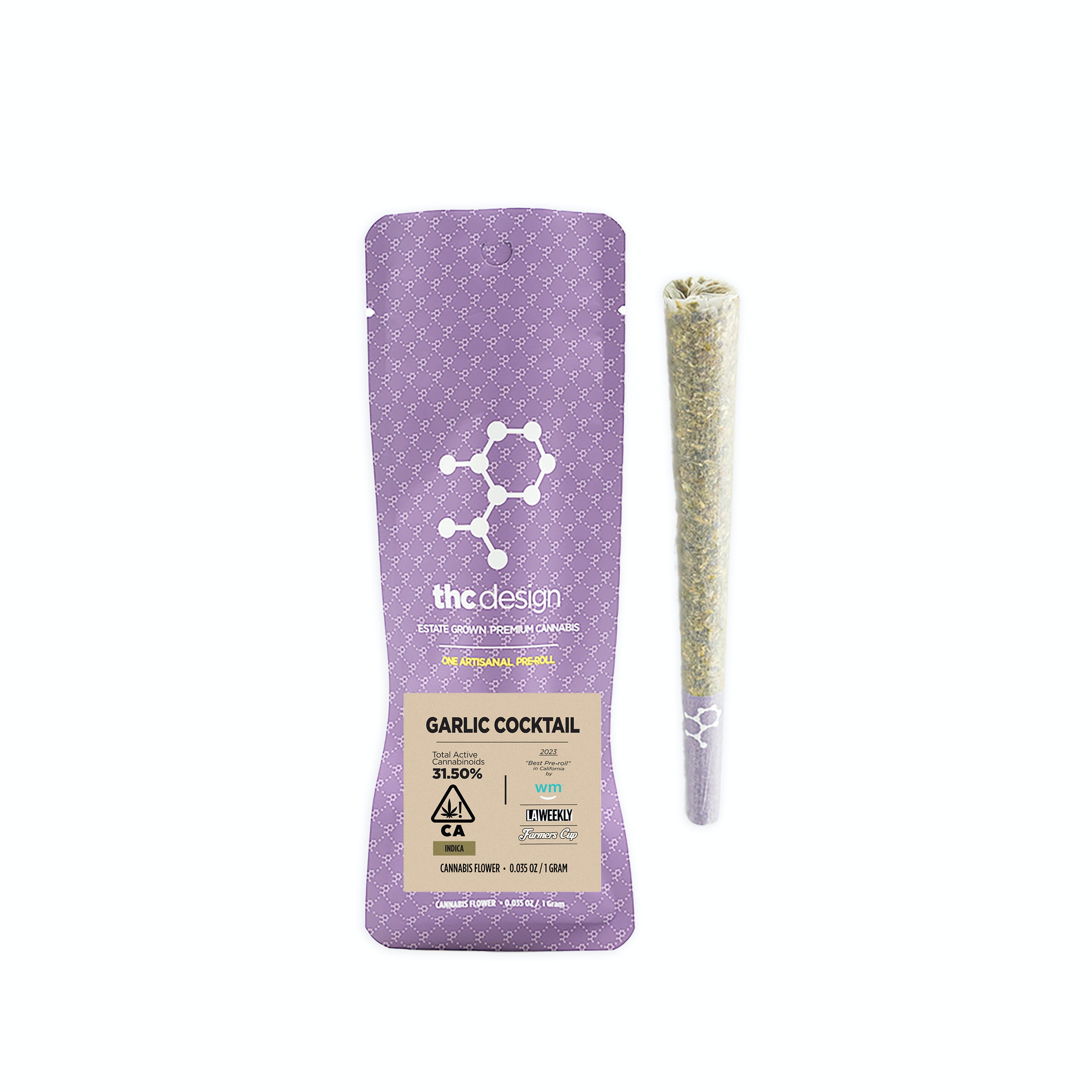 THCD Pre Roll (Indica) Garlic Cocktail 1.0g Pre-Roll Flower : THC Design