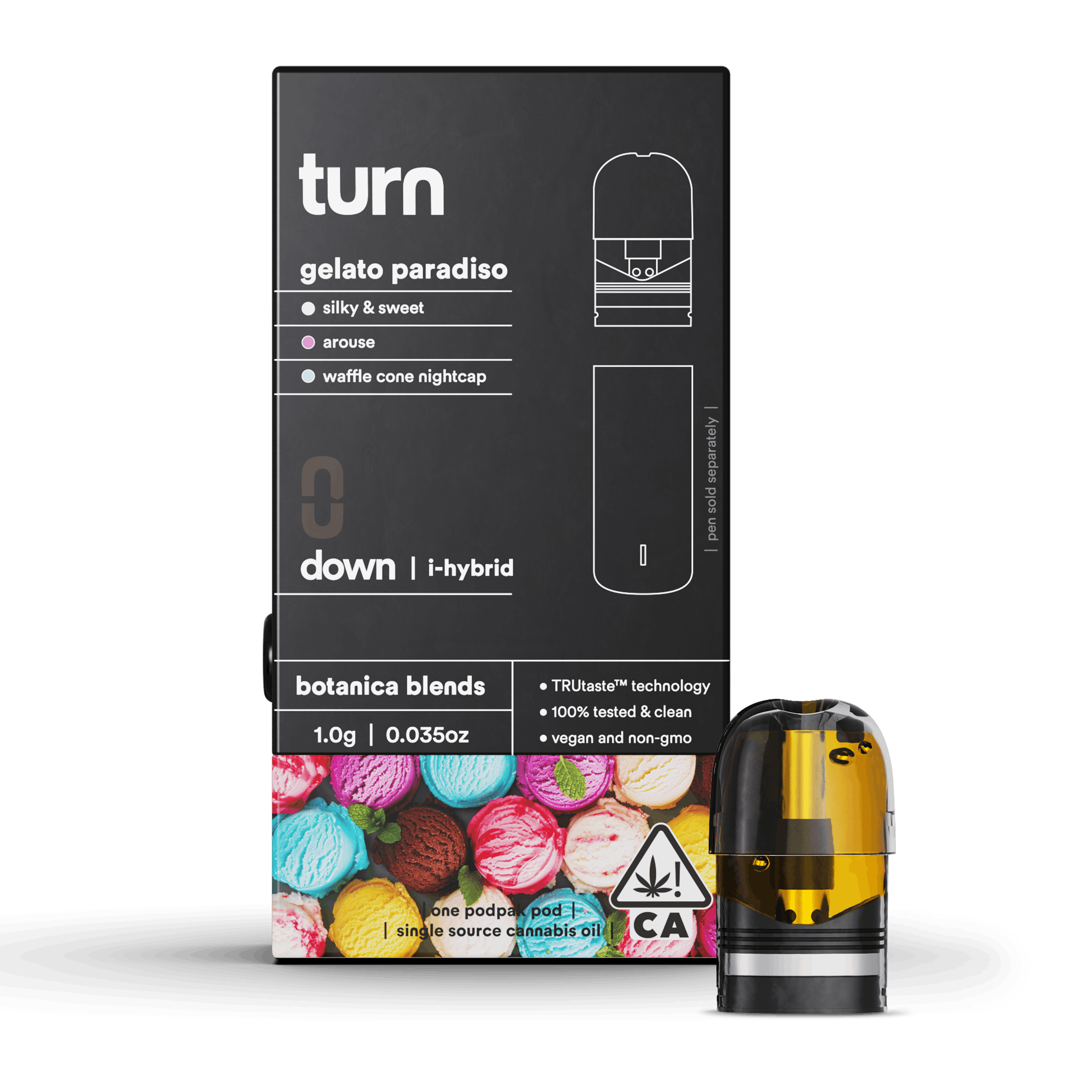 Gelato Paradiso (i hybrid) - 1G Pod TURN Vape Cart : turn