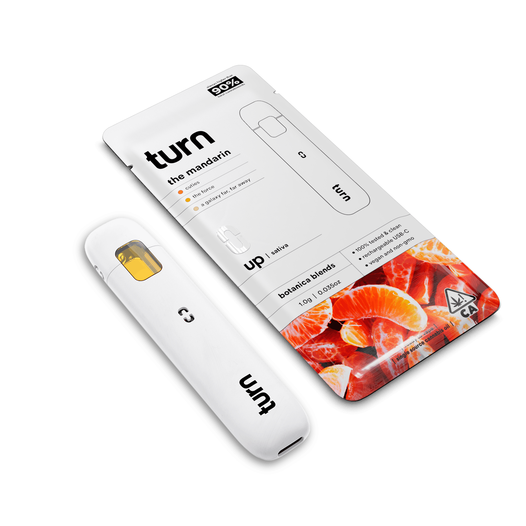 the mandarin (sativa) / botanica blends / 1g disposable Vape Pens : turn