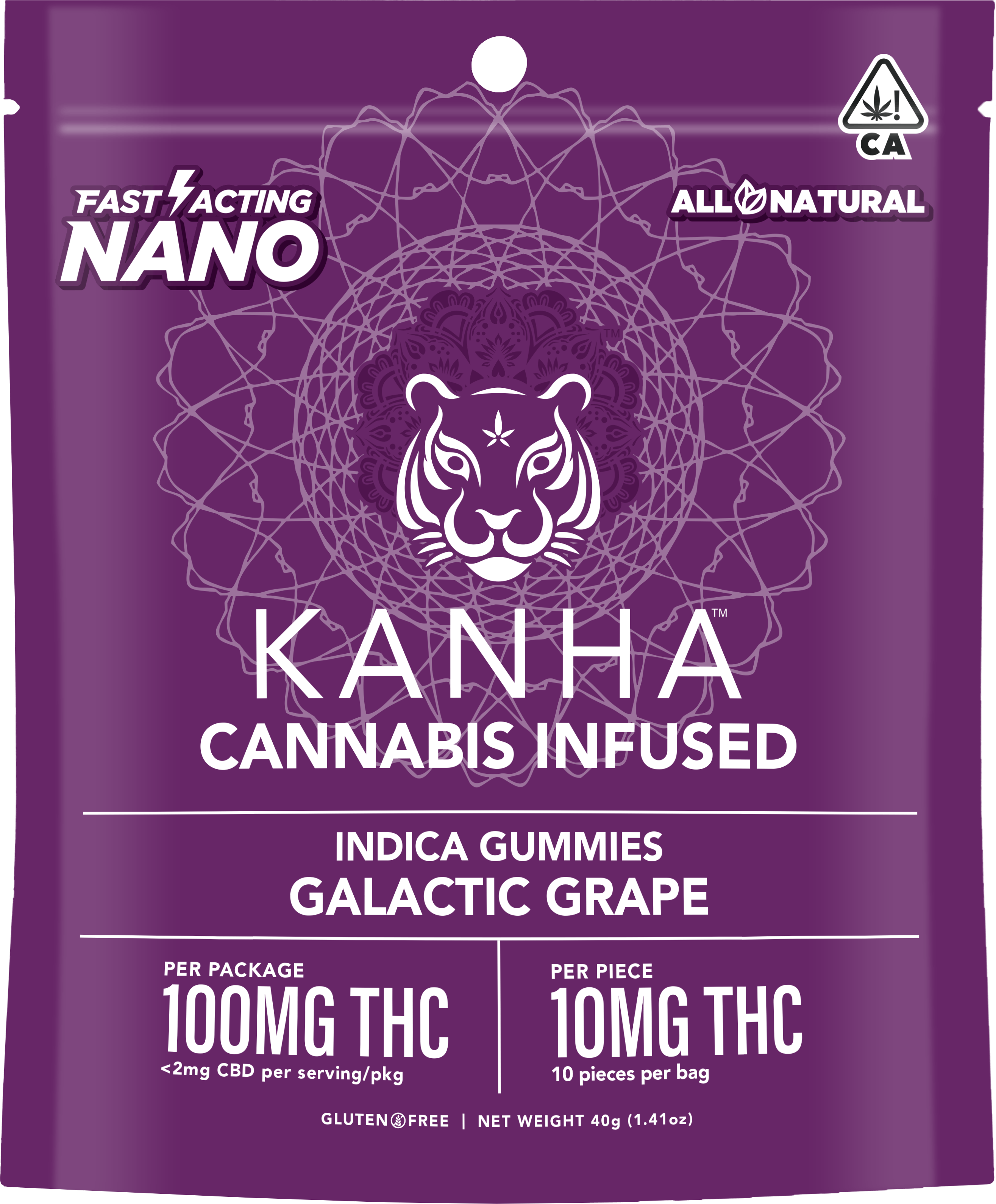 Galactic Grape | NANO | Indica | 100mg THC | 10 pack Edibles : KANHA