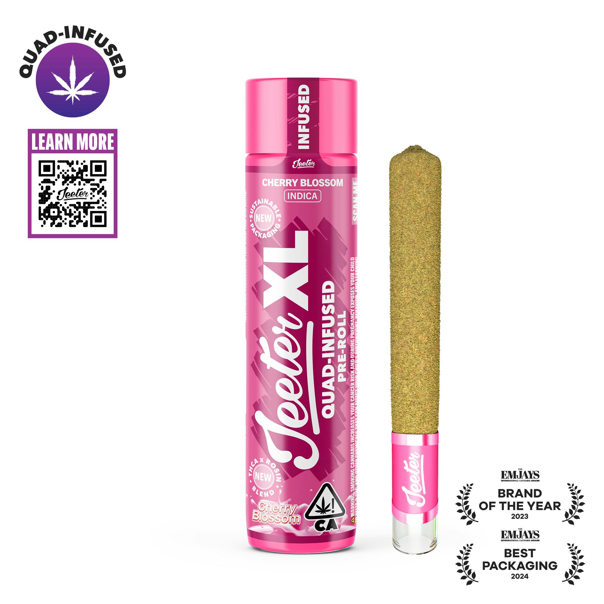 Cherry Blossom XL Quad Infused Joint 2g PreRol Infused : Jeeter