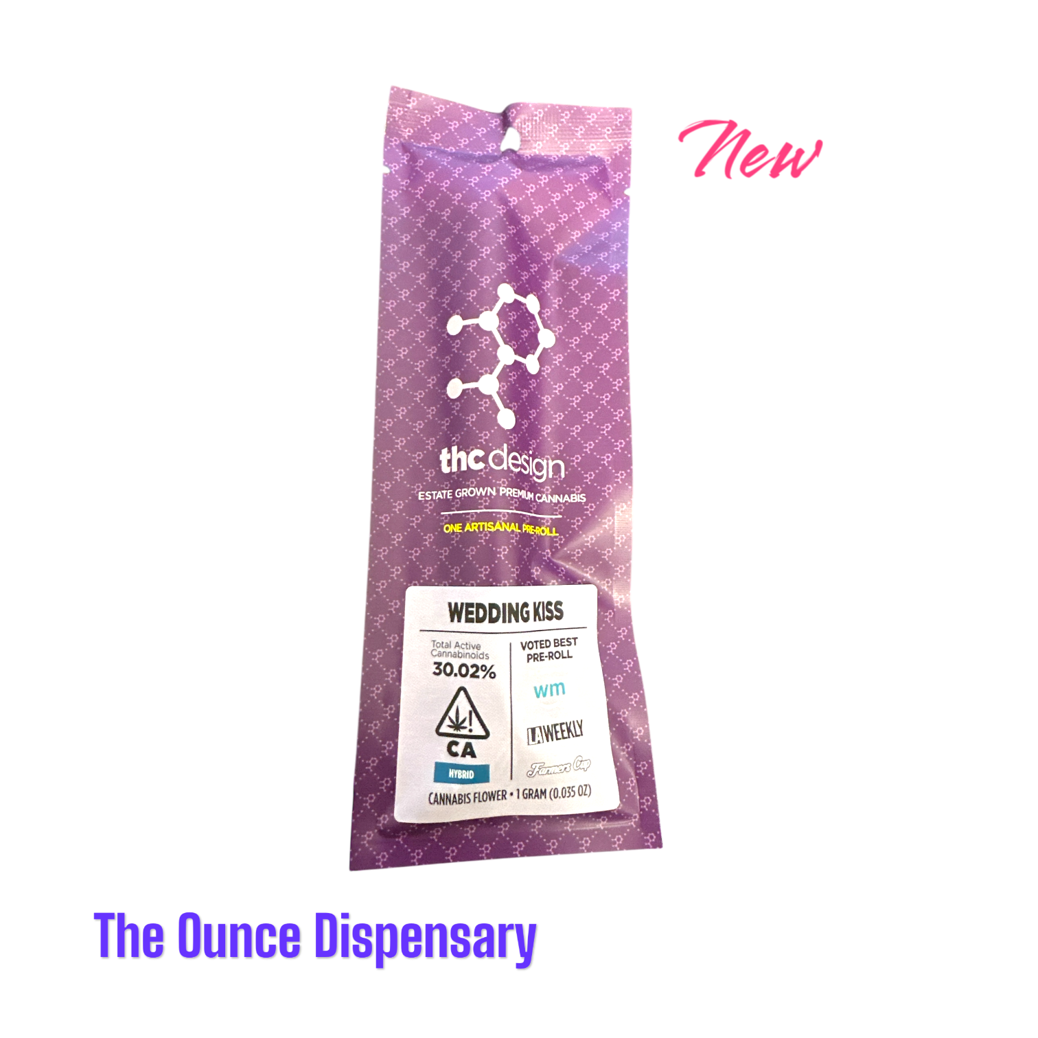 Wedding Kiss Premium Single Pre Roll 1g Pre-Roll Flower : THC Design