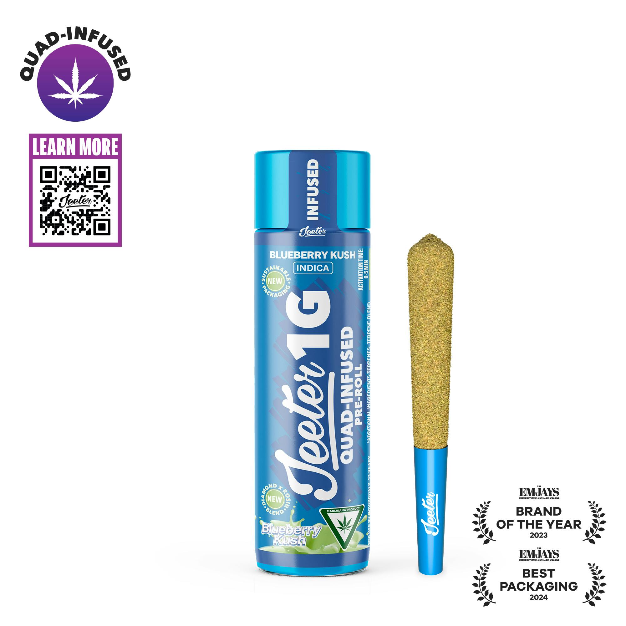 Blueberry Kush Joint | Quad Infused - PreRol Infused : Jeeter